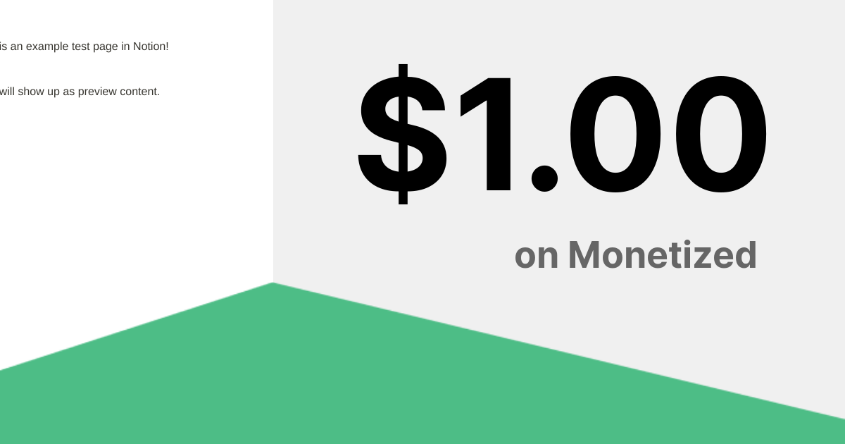 Notion Test Page • Monetized